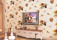 China Eco-Friendly Mediterranean Style Non-Woven Wallpaper With Conch And Starfish Printing for sale