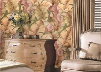 China Non-Woven Solid South East Coloured Striped Wallpaper , Japanese Banana Leaf Pattern Wallpaper for sale