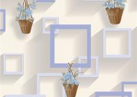 China 3D Moisture-Proof Non-Woven Home Wallpaper With Basket Of Flowers And Square Printings for sale