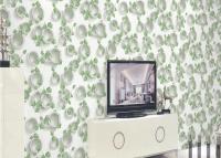 China Green Plants And Round Pattern 3D Embossed Wallpaper Surface Treatment for sale