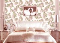 China Green Plants And Round Pattern 3D Embossed Wallpaper Surface Treatment for sale