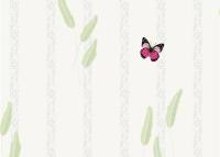 China Non Woven Eco Friendly Kids Bedroom Wallpaper Butterfly and Green Plants Pattern for sale