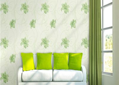 China Lily Printing 0.53*10M Custom Country Style Wallpaper With Embossed Surface Treatment for sale