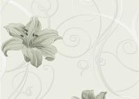 China Lily Printing 0.53*10M Custom Country Style Wallpaper With Embossed Surface Treatment for sale