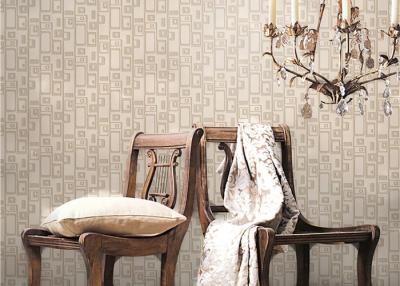 China Removable Non-woven Vintage Style Living Room Wallpaper With Geometric Pattern,Anti-static for sale