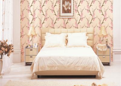 China 3D Effect Peach Blossom Pattern Chinese Style  Wallpaper For Room Decoration , Eco-Friendly for sale