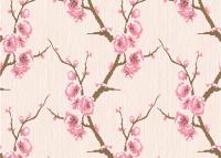 China 3D Effect Peach Blossom Pattern Chinese Style  Wallpaper For Room Decoration , Eco-Friendly for sale