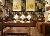 China 3D Wood Printing PVC Material Living Room Decoration Wallpaper For 0.53*10M for sale