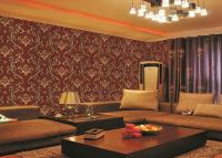 China Brick Red Non-Pasted Vinyl Coated Paper Contemporary Wall Wallpaper For Administration for sale