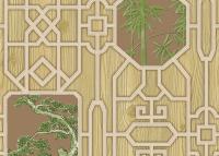 China Bamboo And Tree Geometric Printing Chinese Style  Wallpaper Simulated Wood Grain for sale