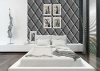 China Diamond Pattern High Imitation Leather Wallpaper , Modern Room Wallpaper  PVC Material for sale