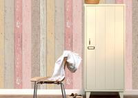 China Colorful Wood Embossed Vinyl Wallpaper With Foam Surface Treatment , Vertical Stripe Type for sale