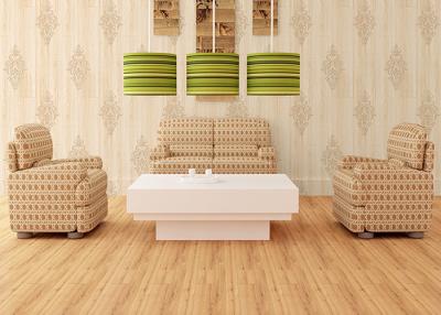 China Natural Style Modern Removable Wallpaper , Damask Pattern Wood wallpaper With Foam Surface Treatment for sale
