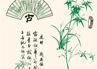 China Chinese Ancient Poetry And Bamboo Pattern Modern Removable Wallpaper , 0.53*10M for sale
