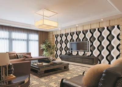 China Curve Living Room Bedroom PVC Modern Removable Wallpaper For TV Background for sale