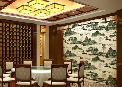 China Non Pasted Strippable Asian Inspired Wallpaper For Hotel / TV Background for sale