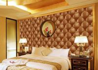 China Concise Diamond Printing Inmitation Leather Wall Coverings Moisture Resistant for sale