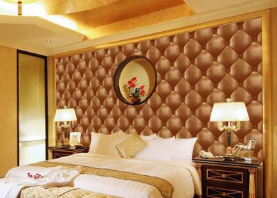 China Concise Diamond Printing Inmitation Leather Wall Coverings Moisture Resistant for sale
