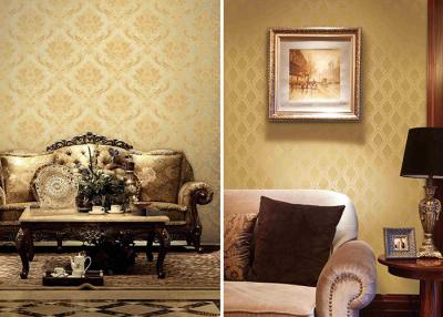 China Brown Concise Damask Vinyl Removable Wallpaper Home Decoration Wall Covering for sale
