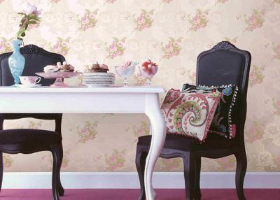 China Eco - Friendly Embossed Flower Pattern Wallpaper Home Decoration Wall Covering for sale