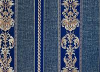 China Economical Concise European Style Wallpaper , Striped Damask Embossed Wall Covering for sale
