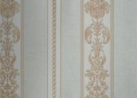 China Economical Concise European Style Wallpaper , Striped Damask Embossed Wall Covering for sale