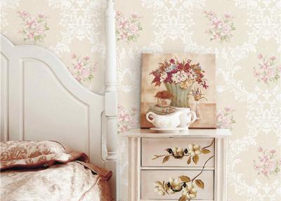 China Flowers Damask Printing Concise European Country Style Wallpaper 0.53*9.5M for sale