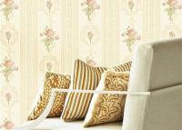 China Concise European Flower Strippable Living Room Wallpaper With Vertical Striped for sale