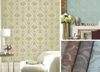 China Classical Damask Concise European Washable Vinyl Wallpaper With Embossed Surface for sale
