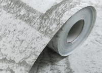 China Greyish White Color Brick Printing Self Adhesive Wallpaper Modern Style For Living Room for sale