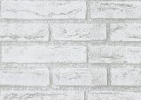 China Greyish White Color Brick Printing Self Adhesive Wallpaper Modern Style For Living Room for sale