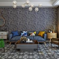 China High-end Household Wallpaper Decor Black Color Plant Fiber Bronzing Process for sale