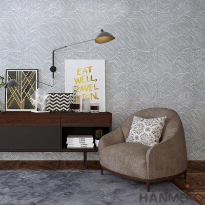 China Strippable Plant Fiber Particle Interior Wallpaper 0.53*10M Grey Color for sale