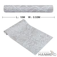 China Strippable Plant Fiber Particle Interior Wallpaper 0.53*10M Grey Color for sale