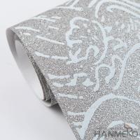 China Strippable Plant Fiber Particle Interior Wallpaper 0.53*10M Grey Color for sale