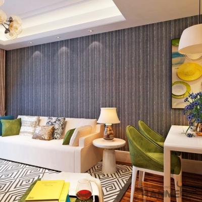 China Stripes Hot Selling Good design Best Prices Home Decor Plant Fiber Particle Wallpaper for sale