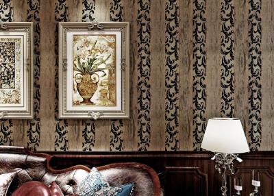 China Household TV Background Classic Design Wallpaper Velvet Wallcovering European Style for sale
