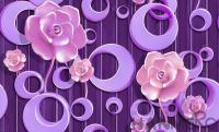 China Purple Floral Pattern 3D Home Wallpaper , PVC 1.06M 3D Wallpaper For Room Wall for sale