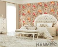 China Purple Floral Pattern 3D Home Wallpaper , PVC 1.06M 3D Wallpaper For Room Wall for sale