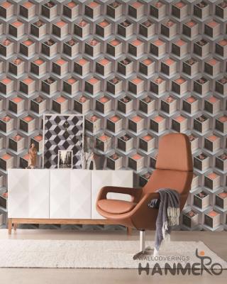 China Fashion PVC 3D Home Wallpaper for Living Room Germetric Pattern Design for sale