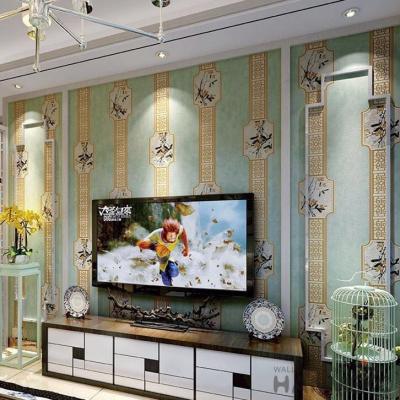China Study Room Decorative Wallcovering Chinese Factory Nature Suede Wallpaper 0.53*10M for sale