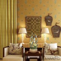China New Arrival Yellow 0.53*10M Suede Wallpaper Germetric Pattern Elegant Home Decoration for sale