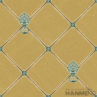 China New Arrival Yellow 0.53*10M Suede Wallpaper Germetric Pattern Elegant Home Decoration for sale