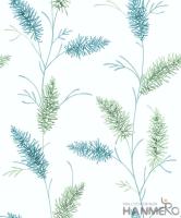 China Natural Green Plants Pattern Suede Wallpaper Fashion Wallcovering Distributors for sale