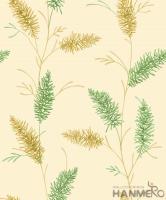 China Natural Green Plants Pattern Suede Wallpaper Fashion Wallcovering Distributors for sale