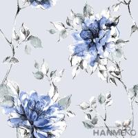 China Chinese 0.53*10M/Roll Suede Wallpaper with Big Pink Flowers Pattern Decoration Foaming for sale