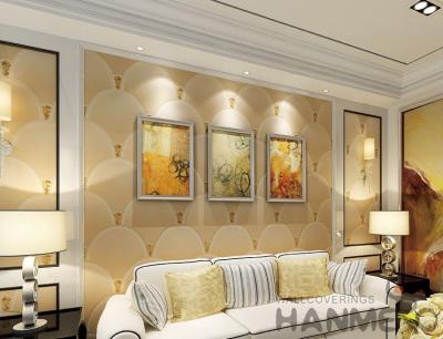 China Household Wallcovering Supplier Beige Color Suede Wallpaper Best Prices in 0.53*10M/Roll for sale
