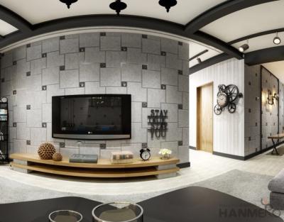 China Geometric Pattern High Quality Bed Room Suede Wallpaper Chinese Wallcovering Factory for sale
