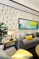 China Suede Modern Vines Leaves Design Wallpaper 0.53*10M Nature Sense Kids Bedroom Decor for sale