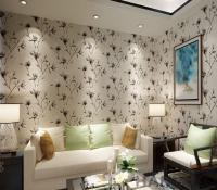 China Modern Chinese Factory Wallcovering 0.53*10M Foaming Suede Wallpaper Beautiful Flowers for sale